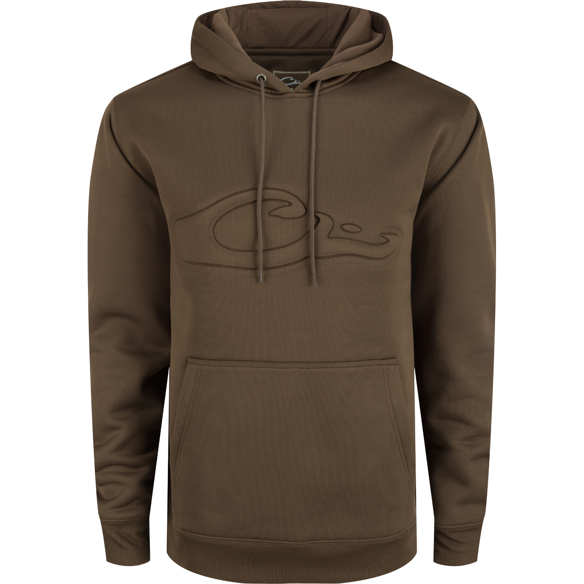 Drake Back Eddy Embossed Logo Hoodie - Chocolate Chip / Small