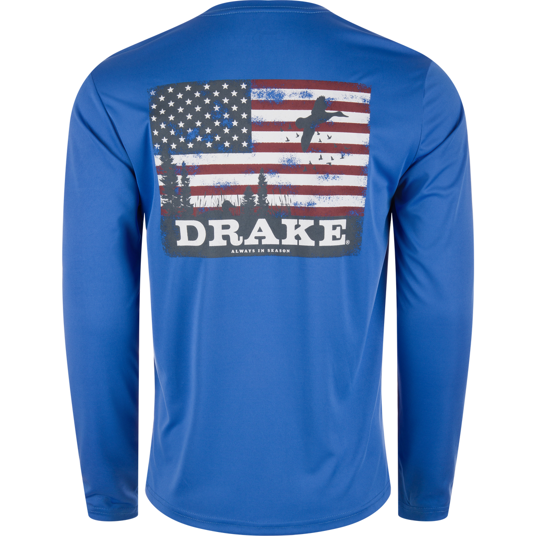 The Drake Icon Americana Long Sleeve T-Shirt is perfect for any outdoor ...
