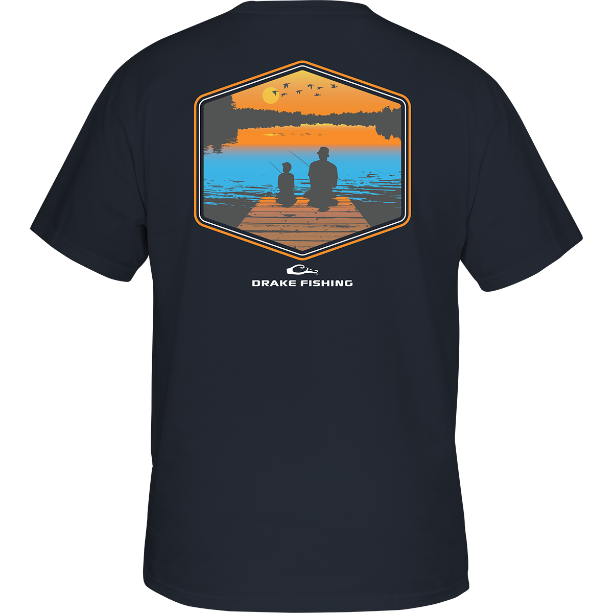 Dock Fishing Sunset T-Shirt by Drake - Vintage Indigo / 2Xlarge