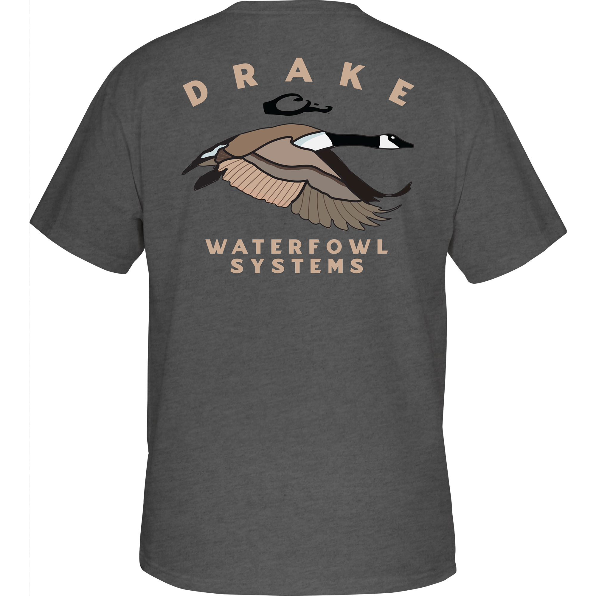 Drake Waterfowl Retro Canada Goose T-Shirt - Graphite Heahther / Small