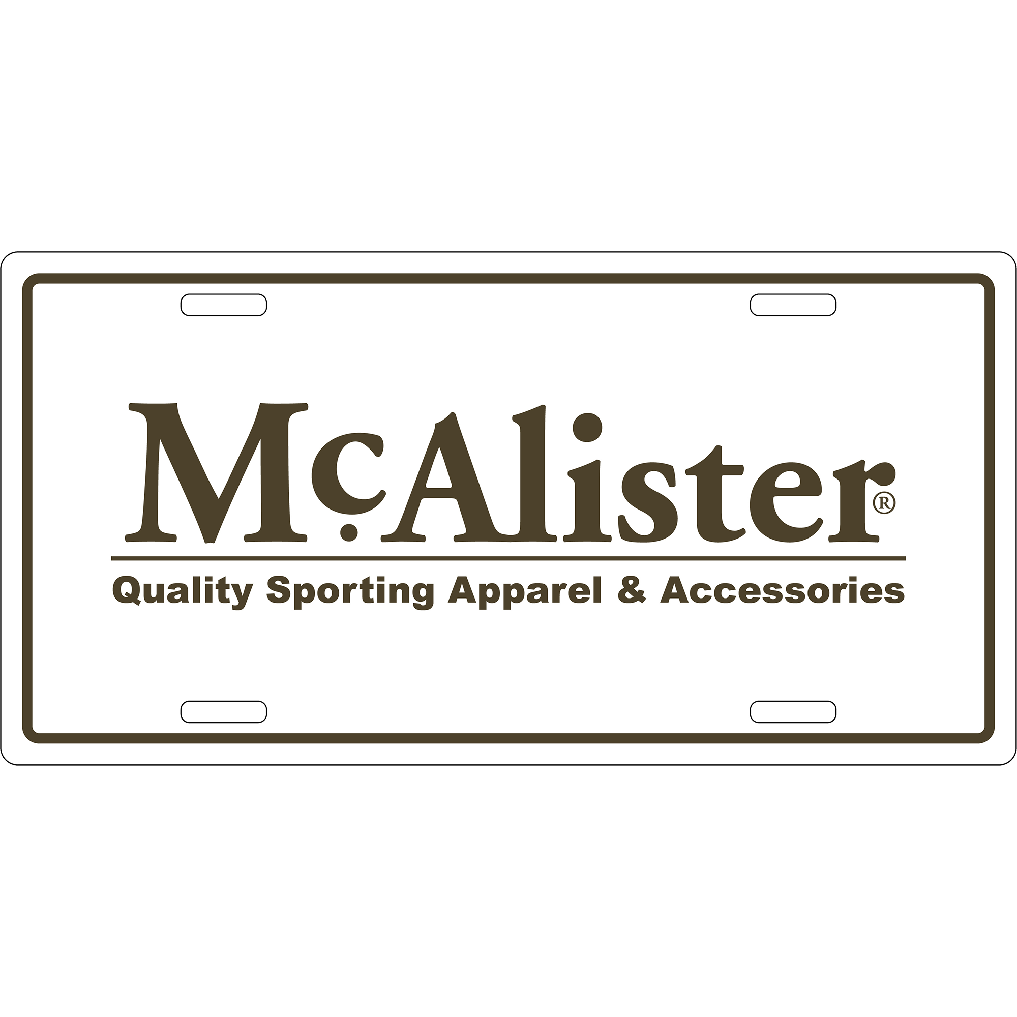 McAlister License Plate from Drake Waterfowl - White / One Size Fits Most