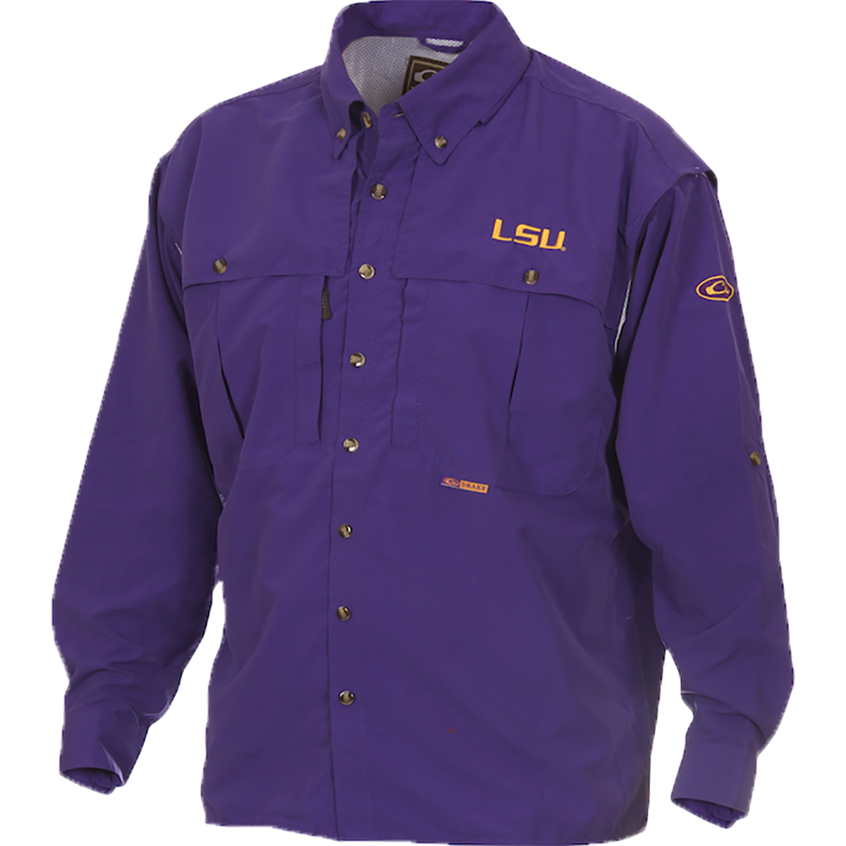 Drake LSU Wingshooter's Long Sleeve Shirt - Purple / Small