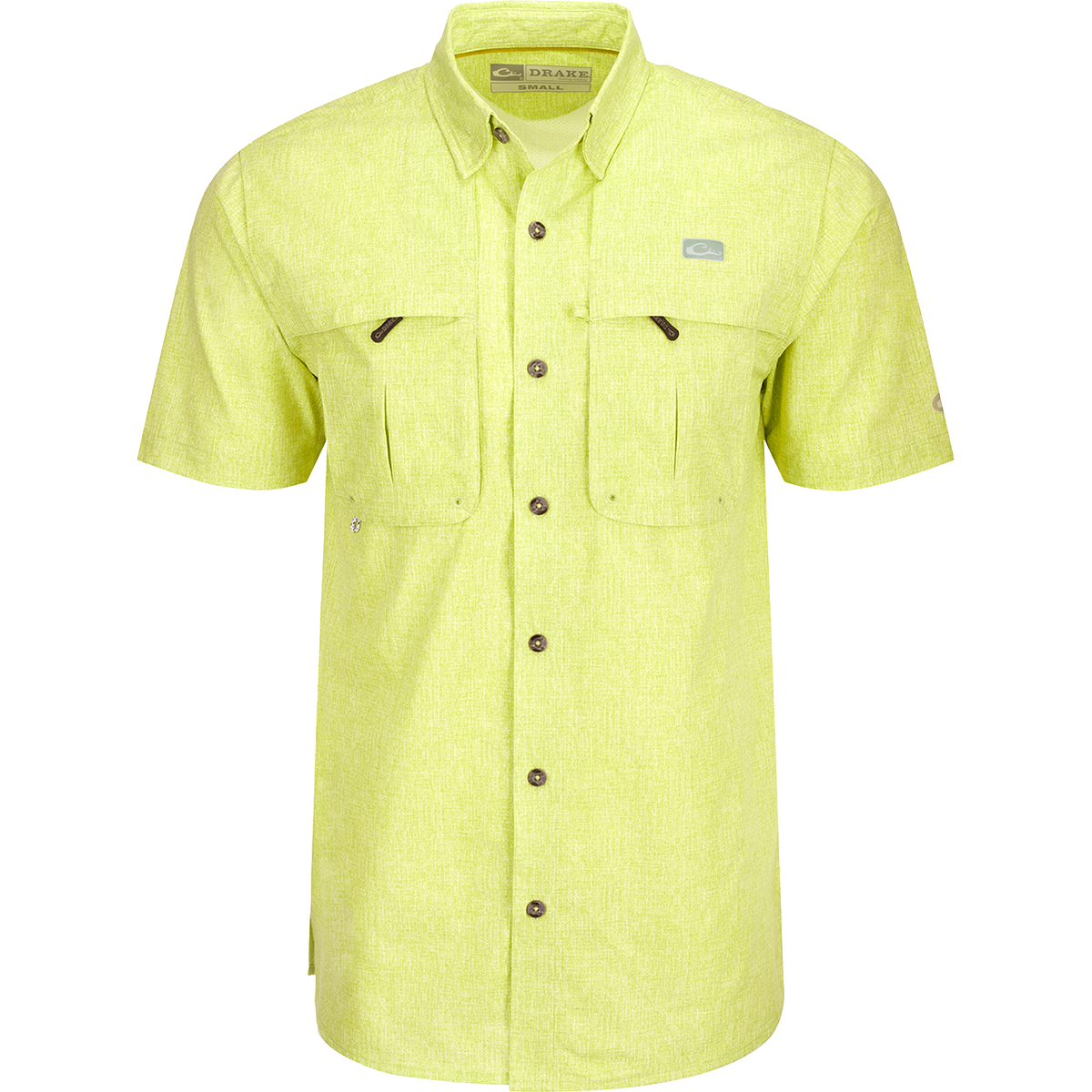 Drake Heritage Heather Short Sleeve Button-Down Shirt - Lemon Verbena ...