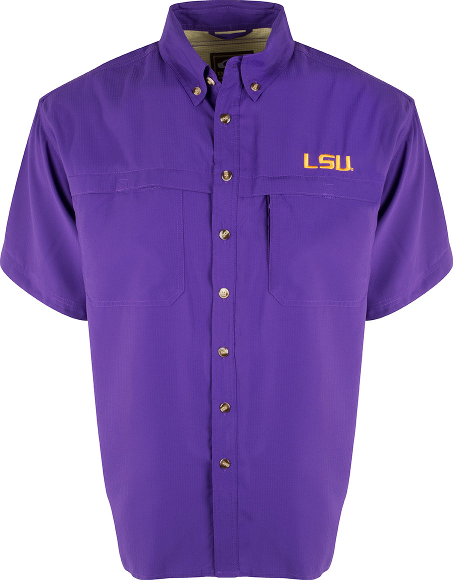 LSU Drake Flyweight Mesh Back Shirt - Purple / Small
